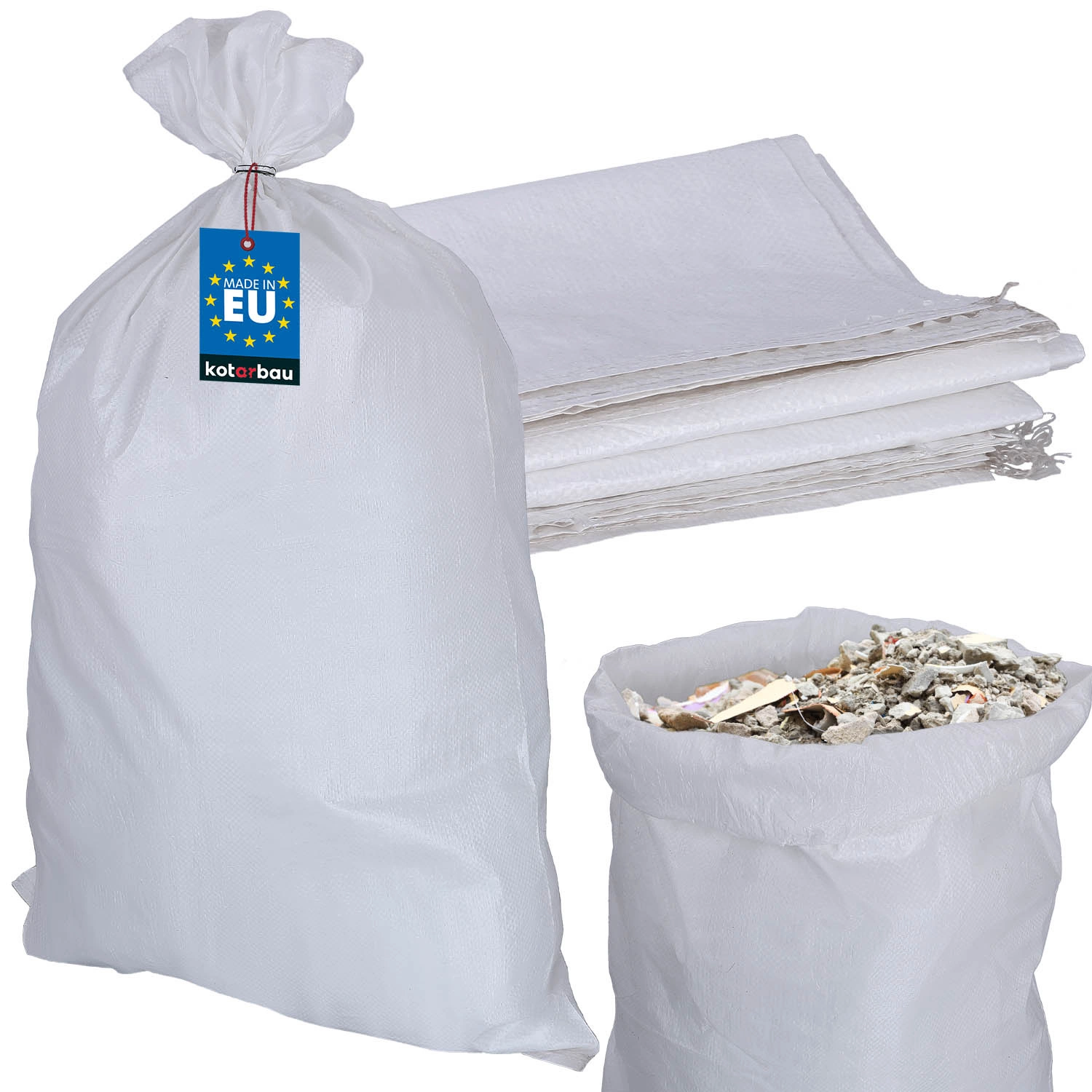 Polypropylenový pytel bílý na suť písek uhlí tráva mouka 50 kg 60x105 ...